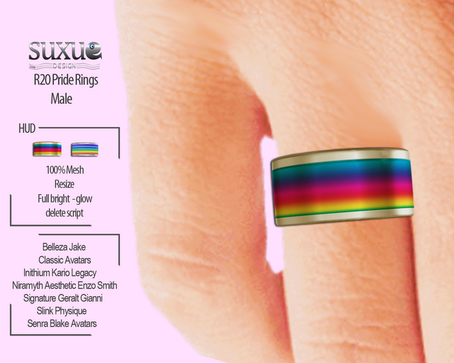 Second Life Marketplace - SuXue - Ring Rainbow Male Demo